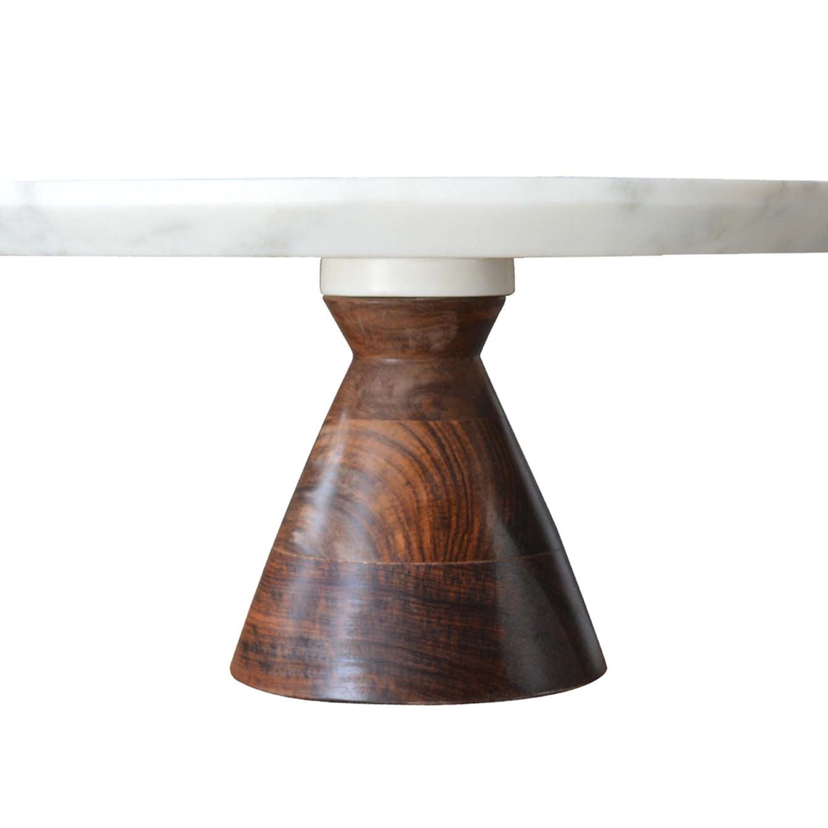 LARGE MARBLE CAKE PLATE WITH WOOD BASE WHITE - IN STORE PICKUP ONLY ...